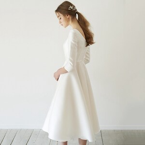 Simple Rehearsal Dinner Dress Casual Wedding Dress Midi Civil Dress ...