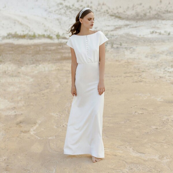 Simple Modern Wedding Dress - Etsy
