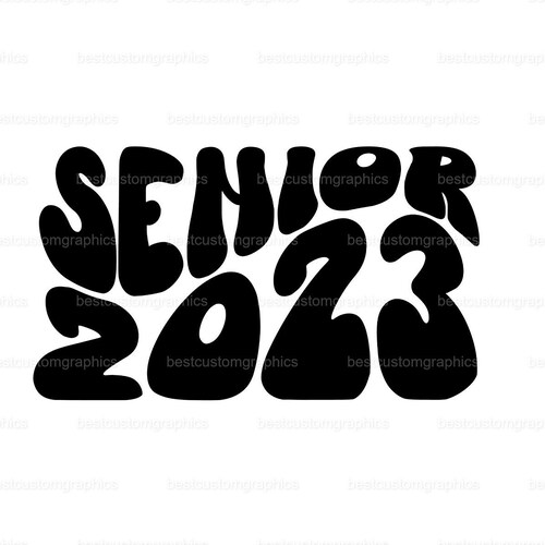 Senior 2023 SVG Wavy Stacked SVG Retro Wavy Text Svg Cut - Etsy
