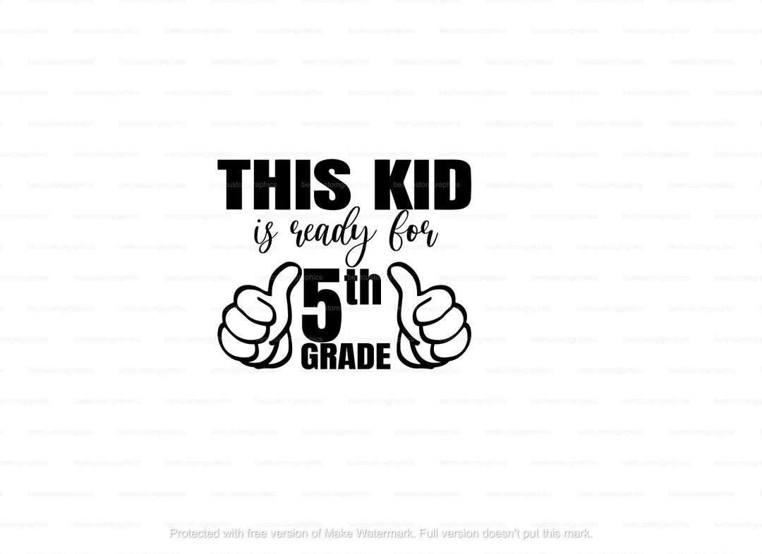 First Day of School SVG 5th Grade Fifth Grade Digital Download for ...