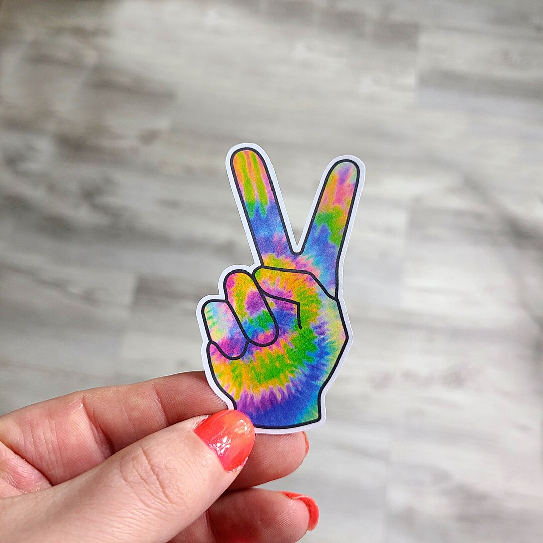 Tie Dye Peace Sign Sticker, Peace Sticker, Water Bottle Sticker, Laptop ...