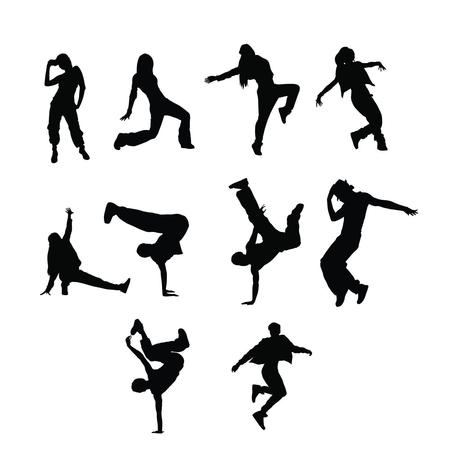 Hip Hop, Silhouettes, Clip Art, Vector, Design, Elements - Etsy