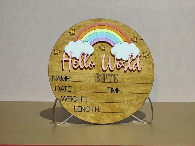 Baby Birth Announcement Sign Newborn Photography Prop Boho - Etsy