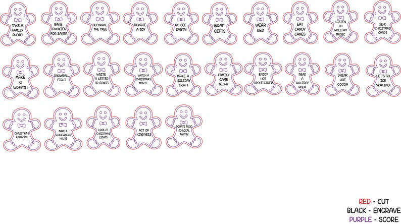 Christmas Bucket List Tokens SVG Christmas Activities Tokens - Etsy