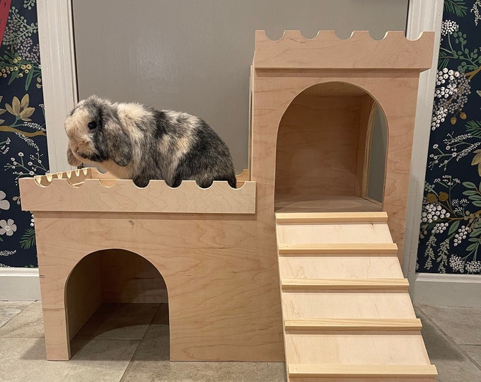3-tier Maple Plywood Rabbit Castle | Bunny Hideout - Etsy