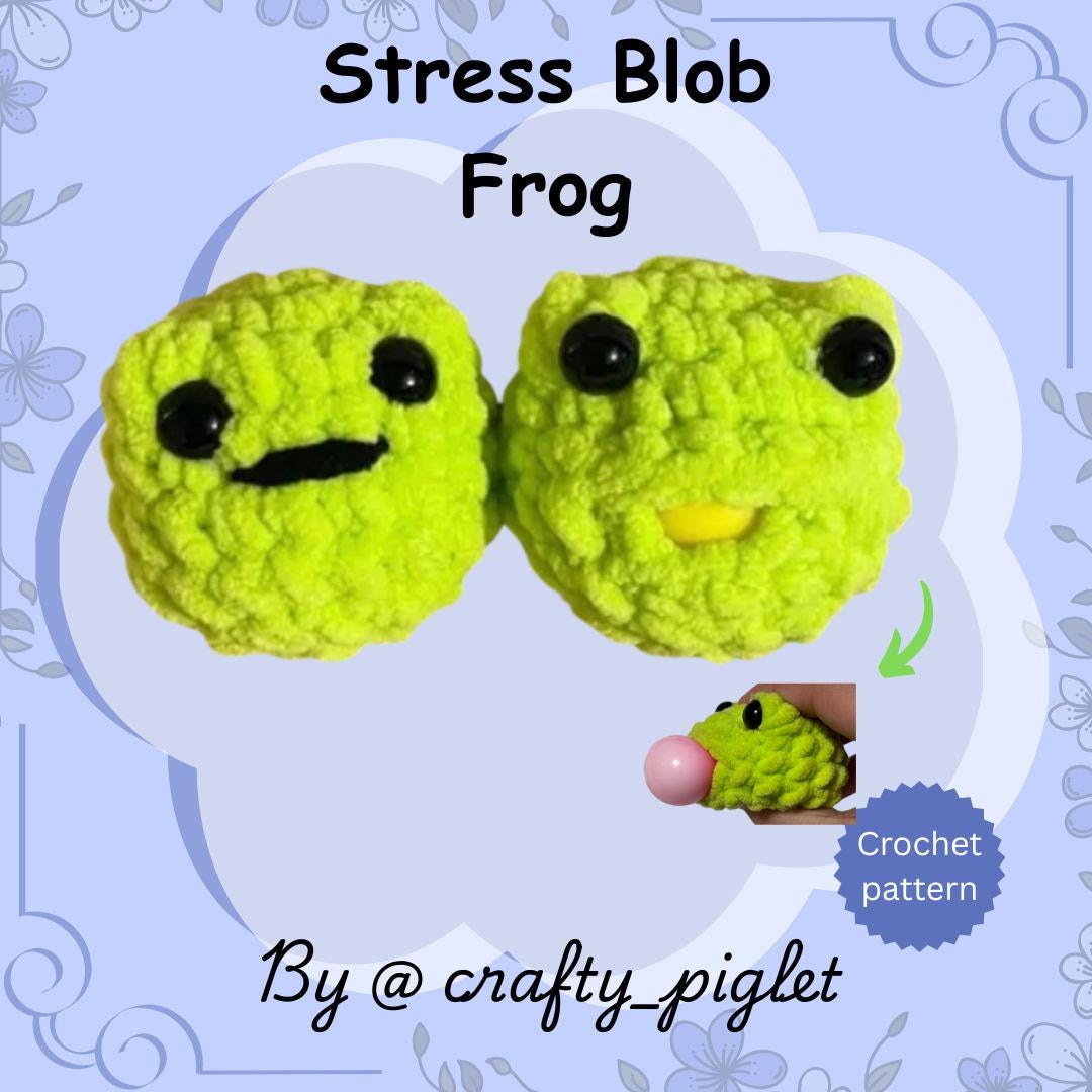 2-in-1 Stress Blob Frogs Crochet Pattern Bundle - Etsy