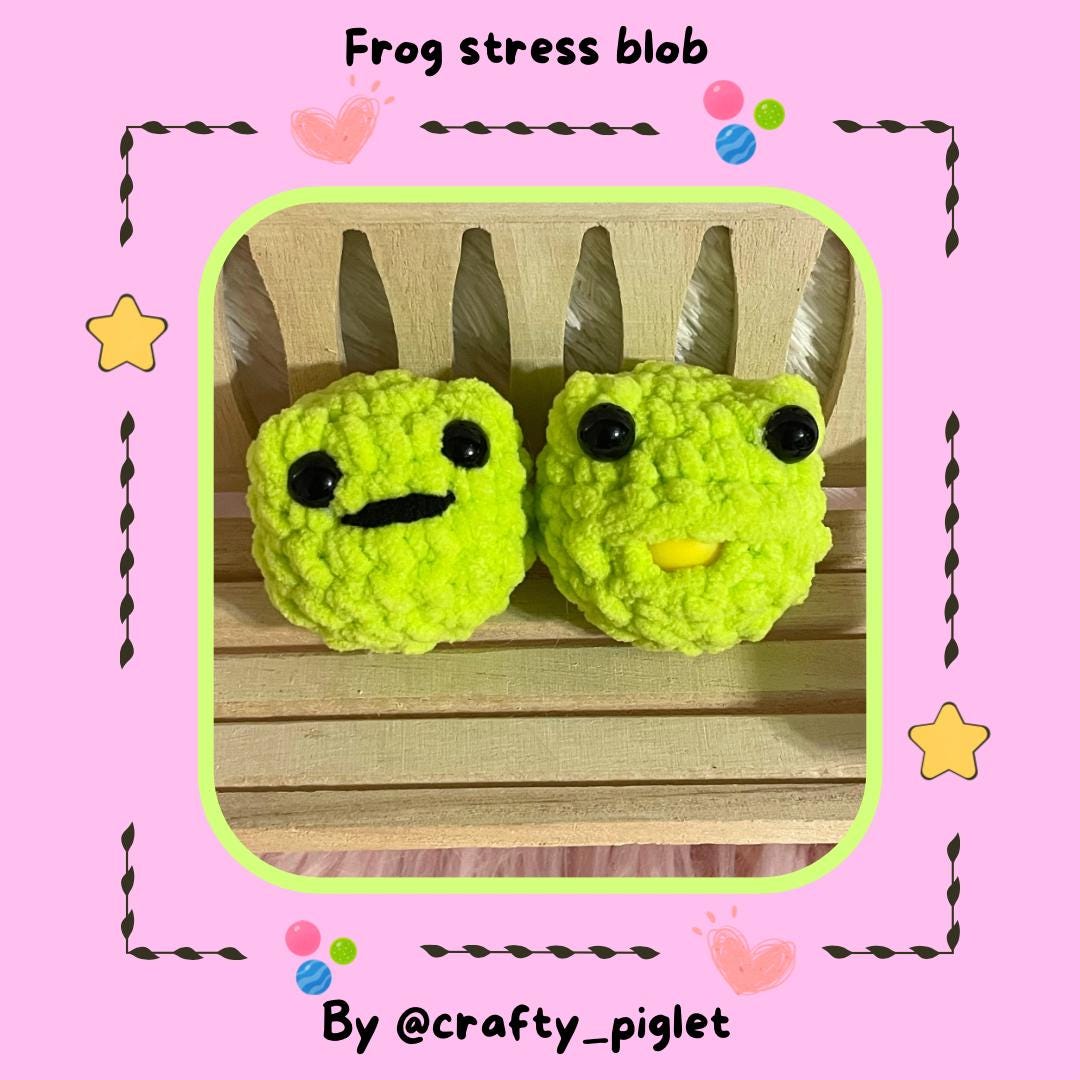 2-in-1 Stress Blob Frogs Crochet Pattern Bundle - Etsy