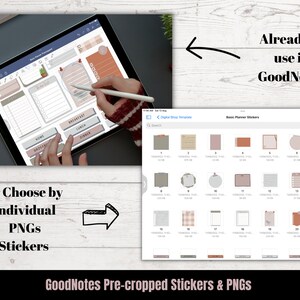 Basic Digital Stickers Goodnotes Pre-cropped Stickers - Etsy