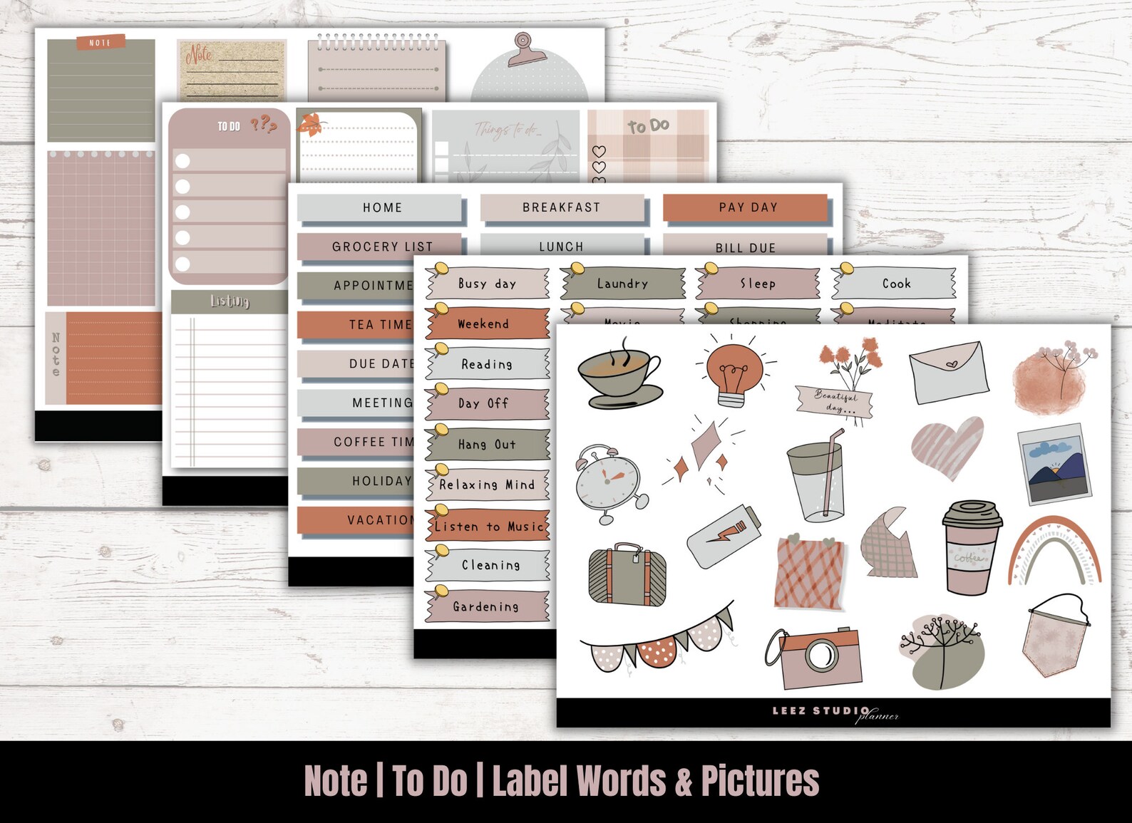 Basic Digital Stickers Goodnotes Pre-cropped Stickers - Etsy