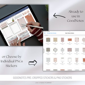 Basic Digital Stickers | Goodnotes Pre-cropped Stickers, Individual PNG ...