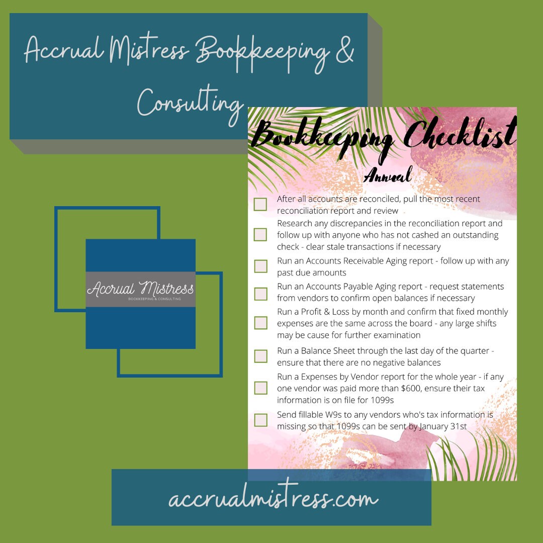 Printable Bookkeeping Checklist Bundle Palms - Etsy