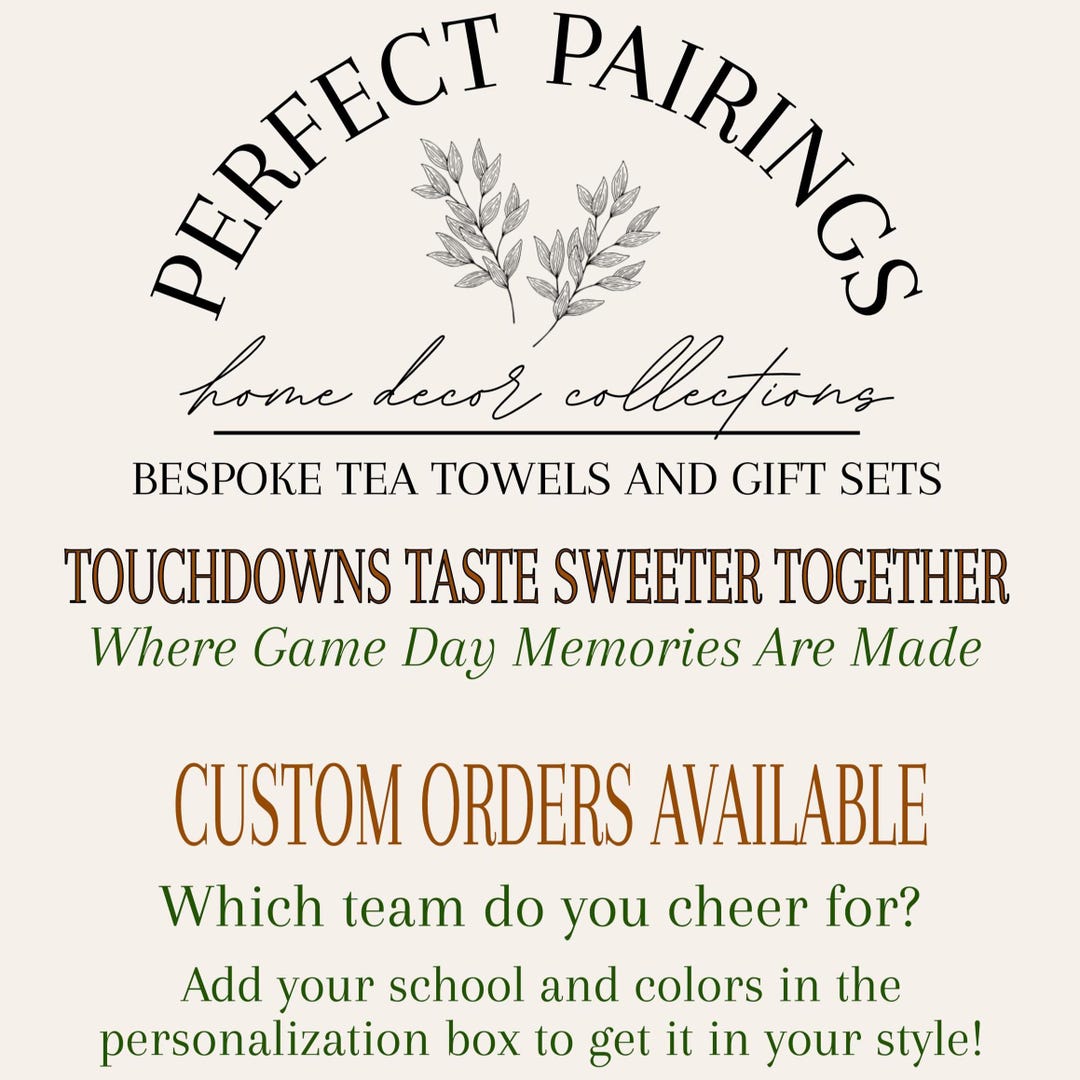 CUSTOM Football Kitchen Towel Bundle – Game Day Decor, Custom Tailgate ...