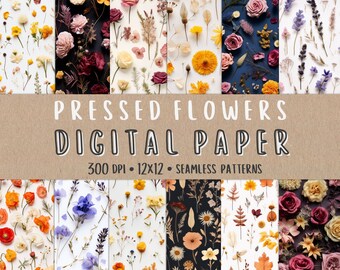 Watercolor Flowers Digital Paper Pack, Hydrangea Seamless Pattern ...