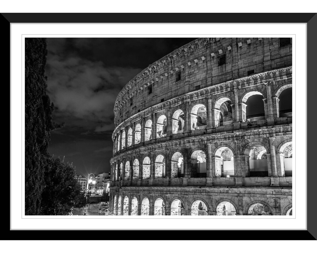 Roman Colosseum Black and White Rome Italy Photography 2 - Etsy
