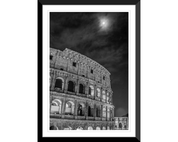 Roman Colosseum Black and White Rome Italy Photography 3 - Etsy