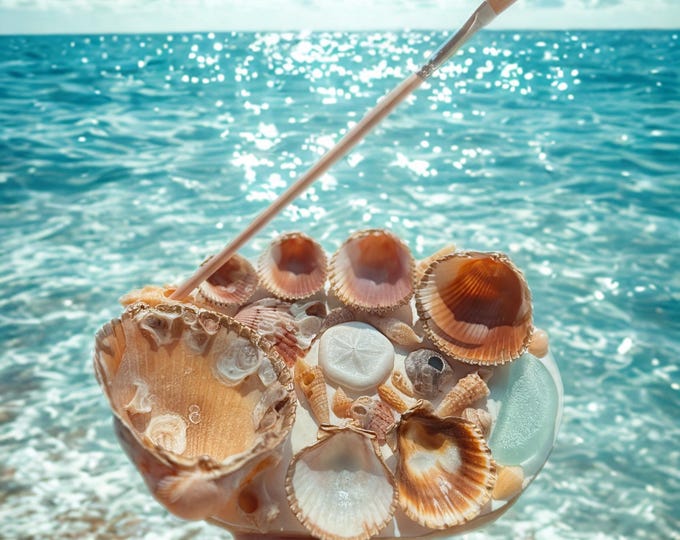 Iridescent Seashell Paint Palette Mermaid Style With Real Hand-picked ...