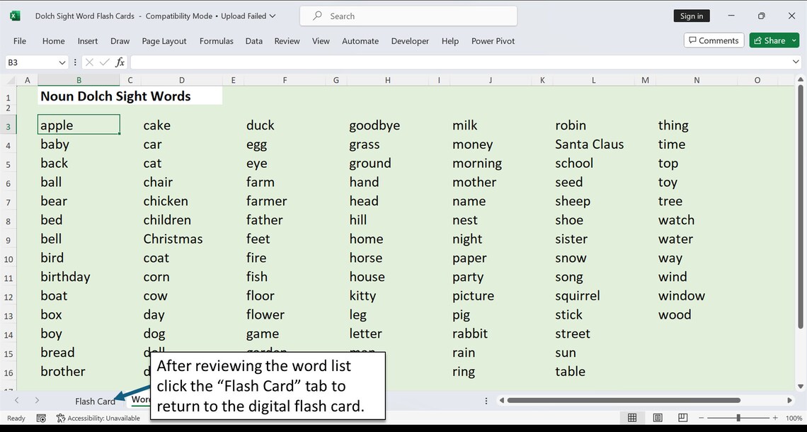 Dolch Sight Words Digital Flash Cards - Etsy