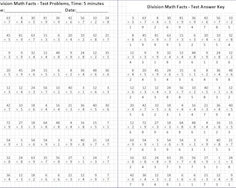 Addition Math Facts Timed Test - Etsy