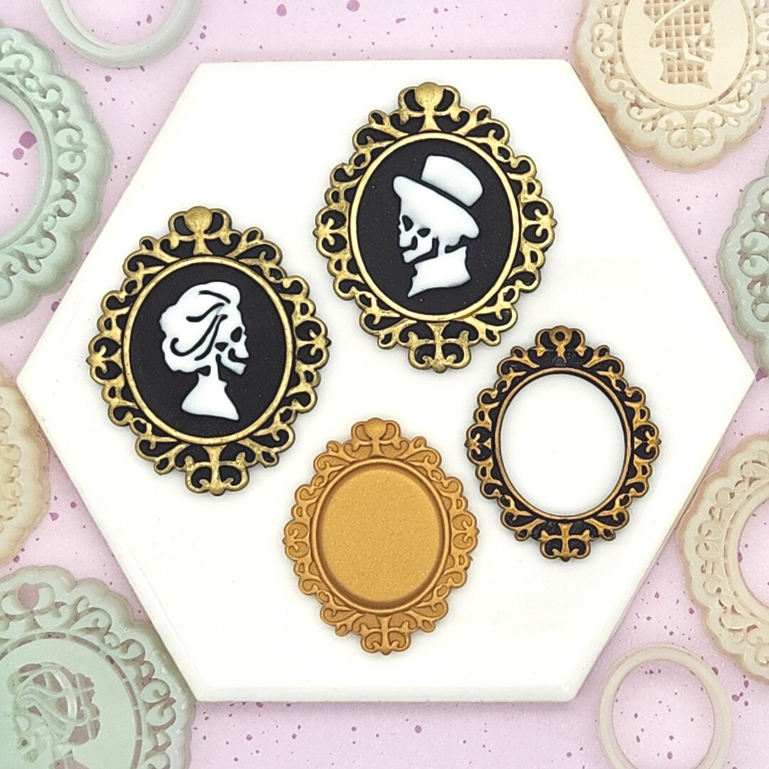 Skeleton Cameos & Frame, Skeleton Cutters, Halloween Cutters, Polymer ...