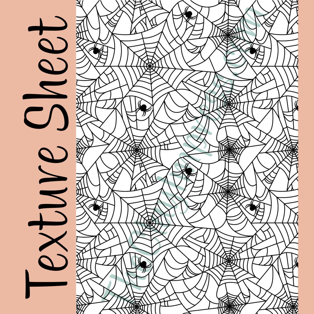 Creepy Cobwebs Texture Sheet, Cobweb Earrings, Web Texture, Polymer ...