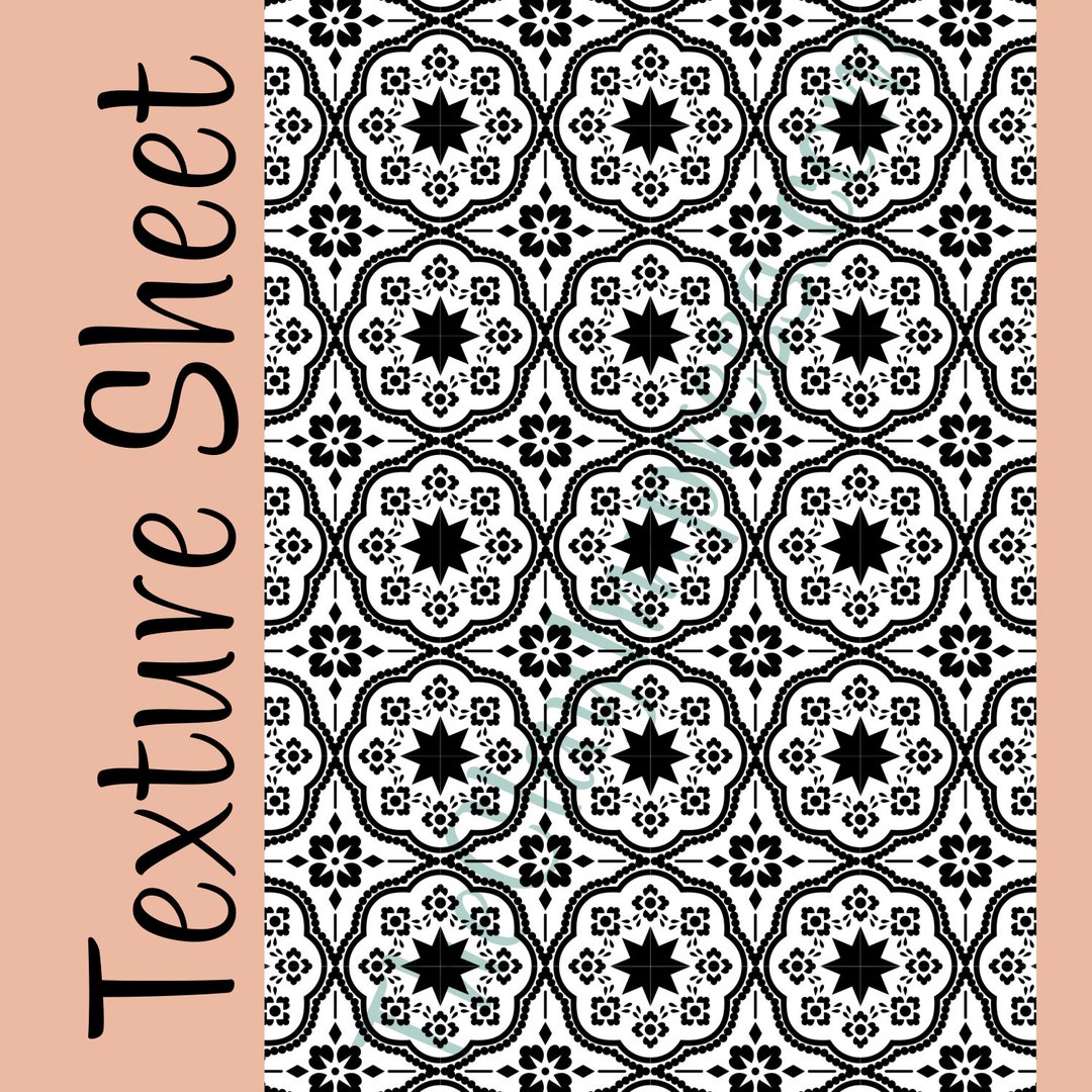 Moroccan Tiles Texture Sheet, Moroccan Pattern, Rubber Texture Sheet ...