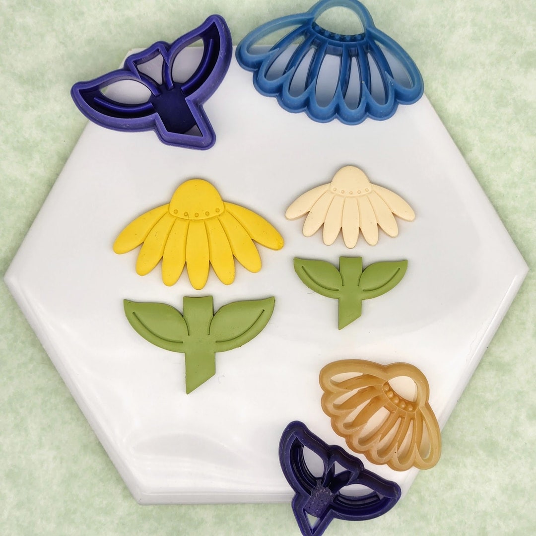Upturned Daisy, Polymer Clay, Cutter Set, Coneflower, Jewelry Crafting ...