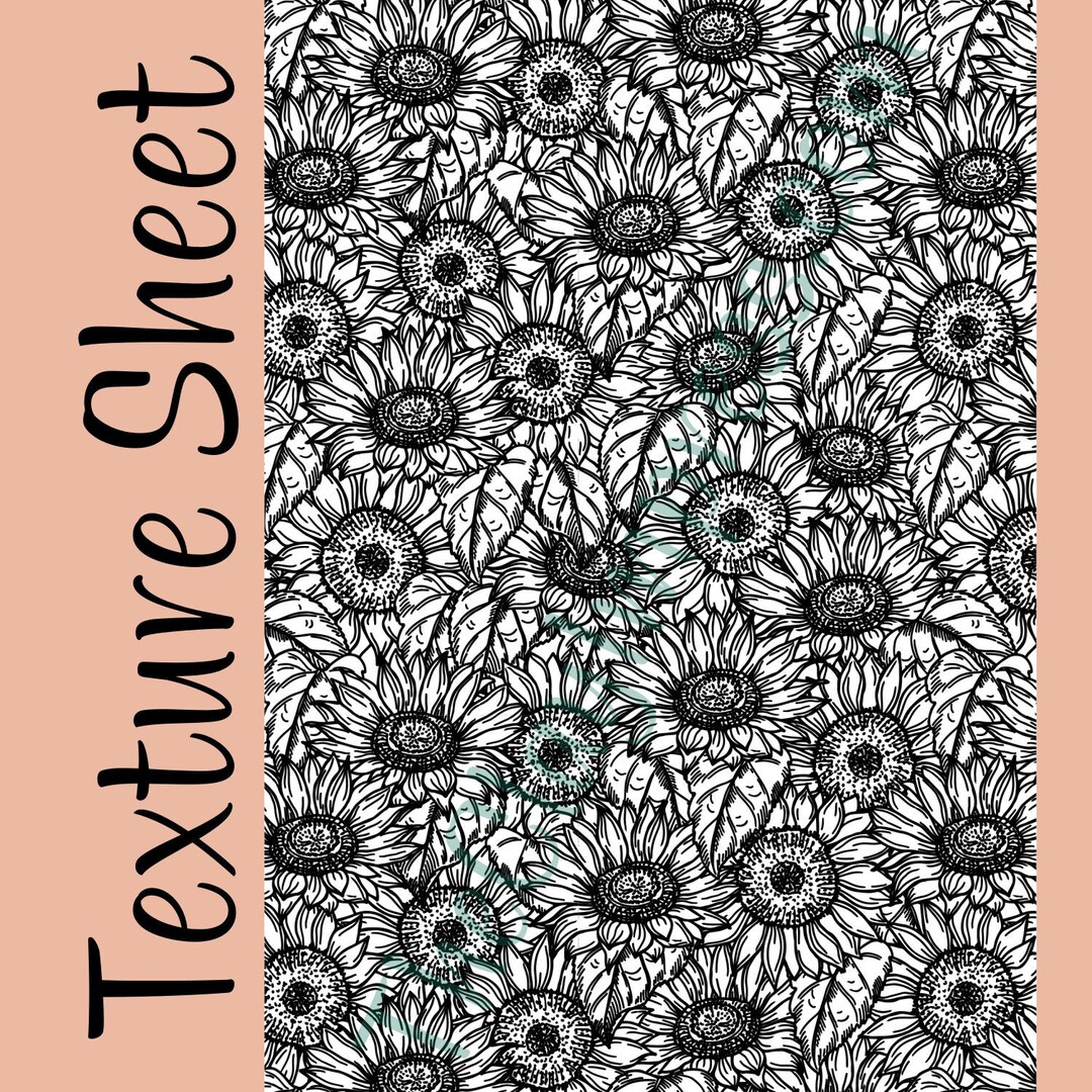 Sunny Sunflowers, Polymer Clay, Texture Sheet, Flower Pattern, DIY ...