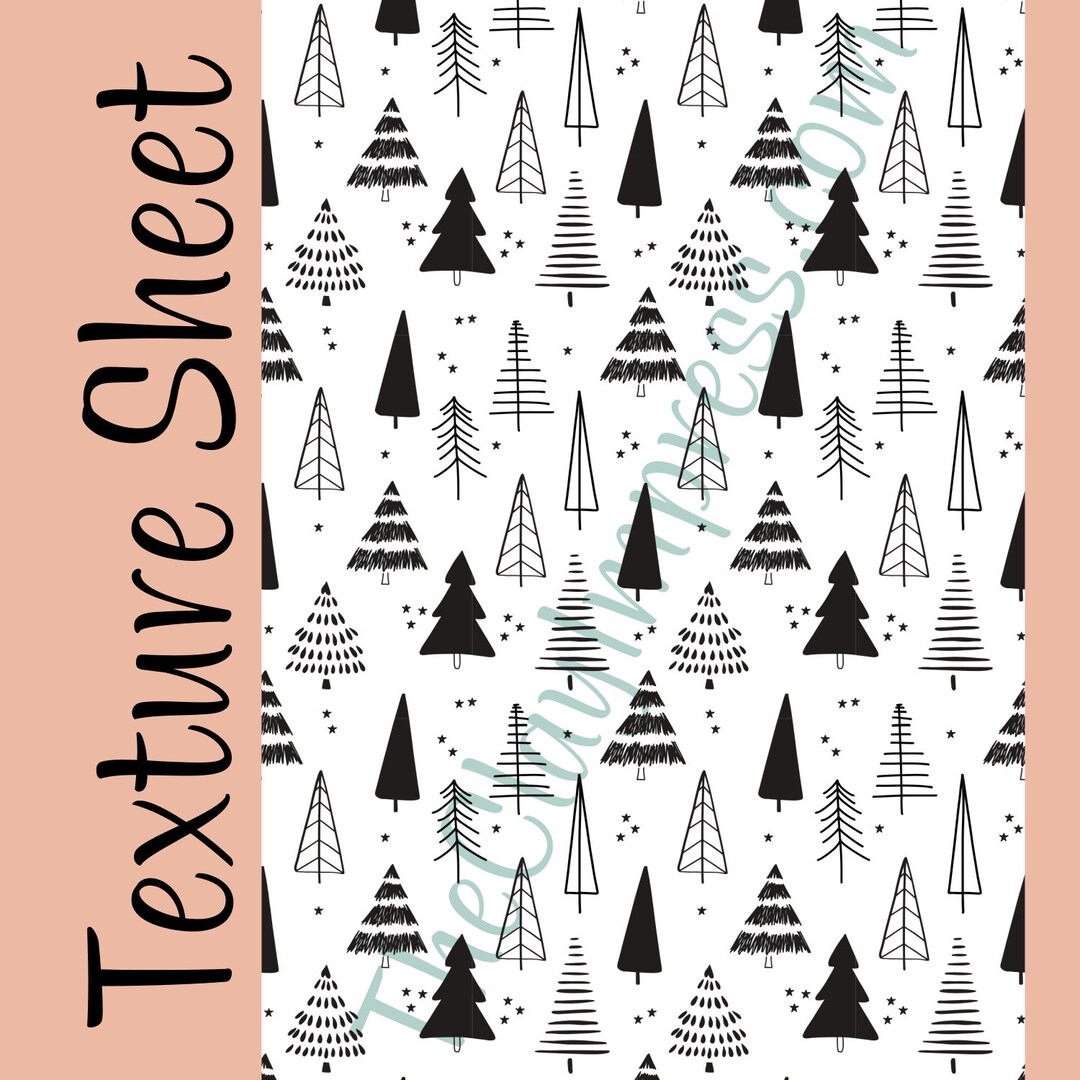Boho Trees Texture Sheet, Tree Texture, Tree Pattern, Polymer Clay ...