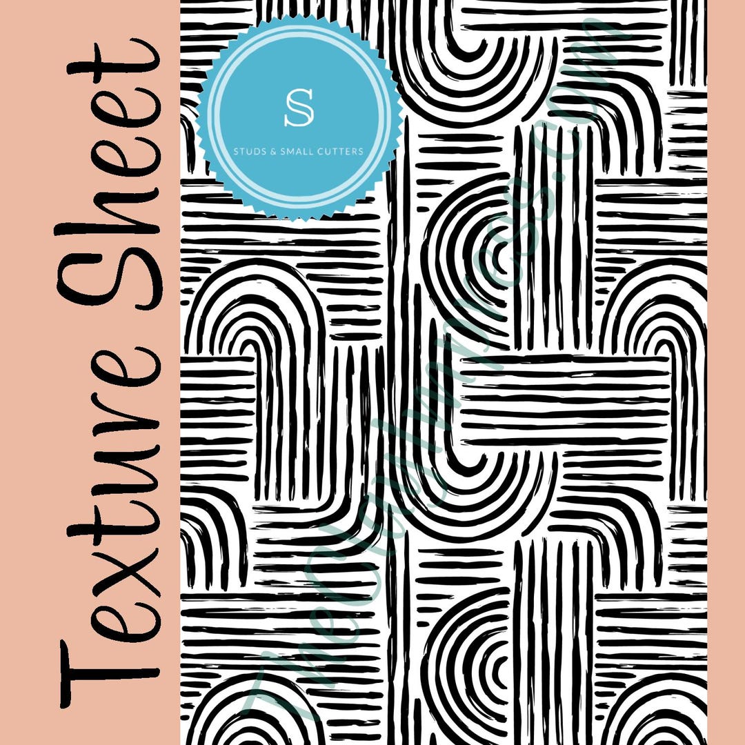 Sketchy Arches & Lines Texture Sheet, Clay Texture, for Polymer Clay ...