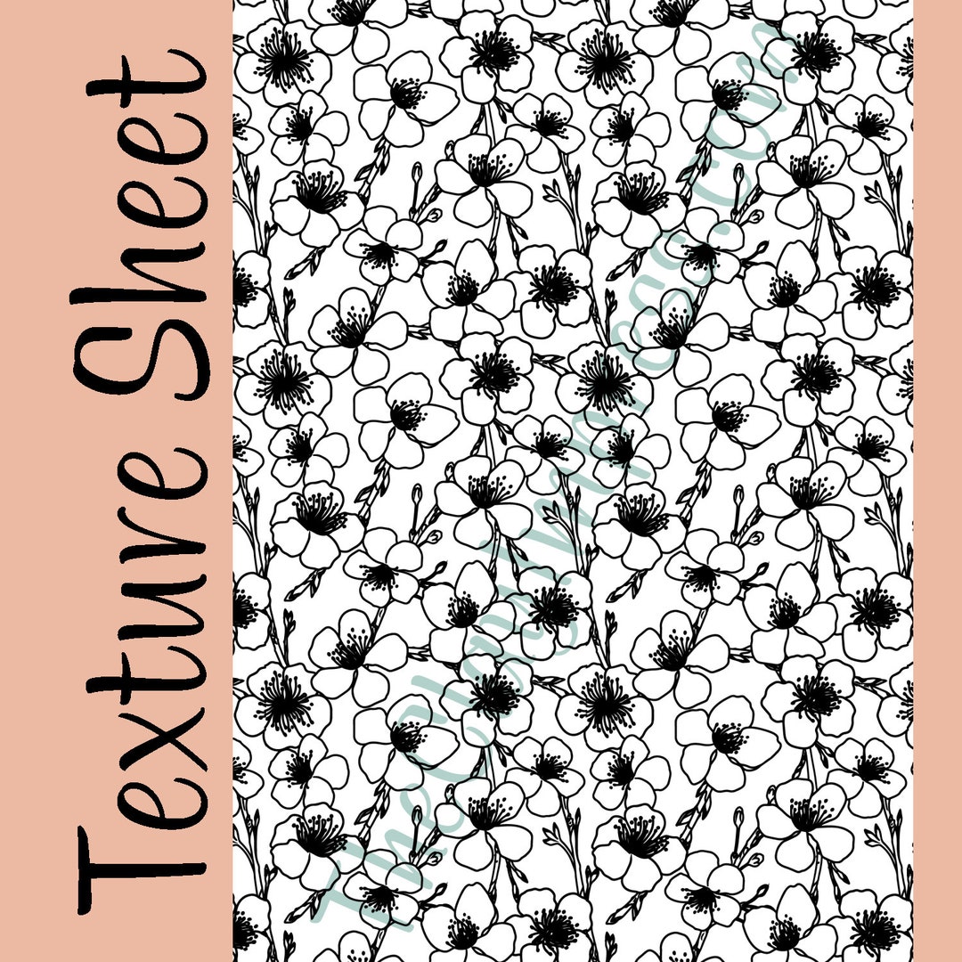 Cheery Cherry Blossoms Texture Sheet, Cherry Blossom Print, Cherry ...