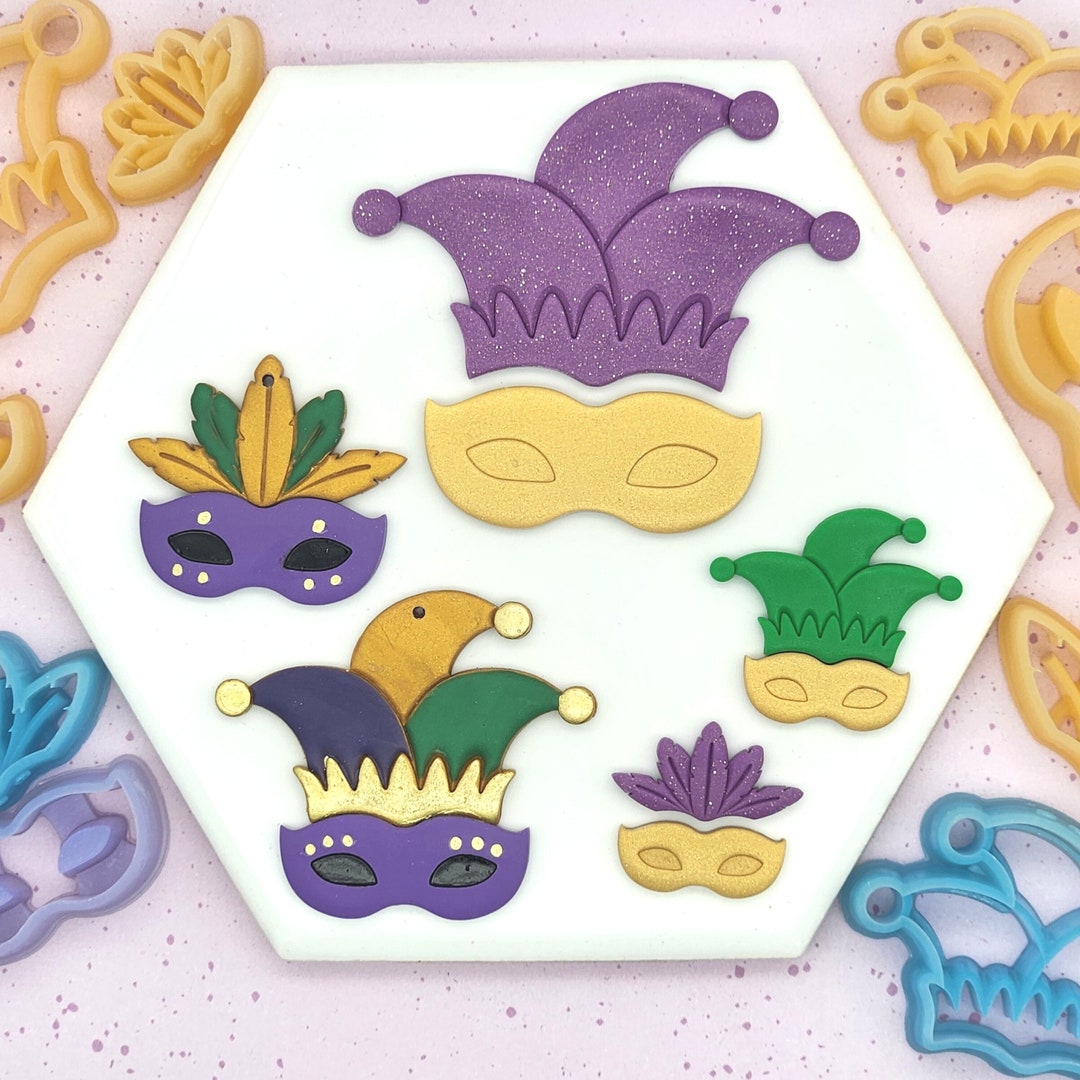 Mardi Gras Mask Polymer Clay Cutters, Clay Tools, Jewelry Making ...