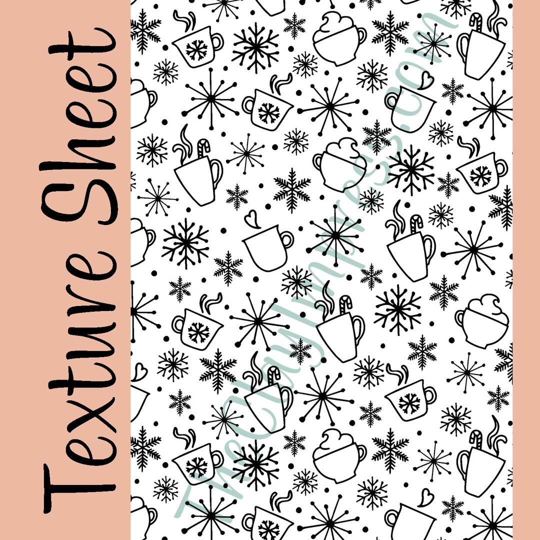 Cold Weather Cocoa Texture Sheet, Texture Rubber Mat, Christmas Crafts ...