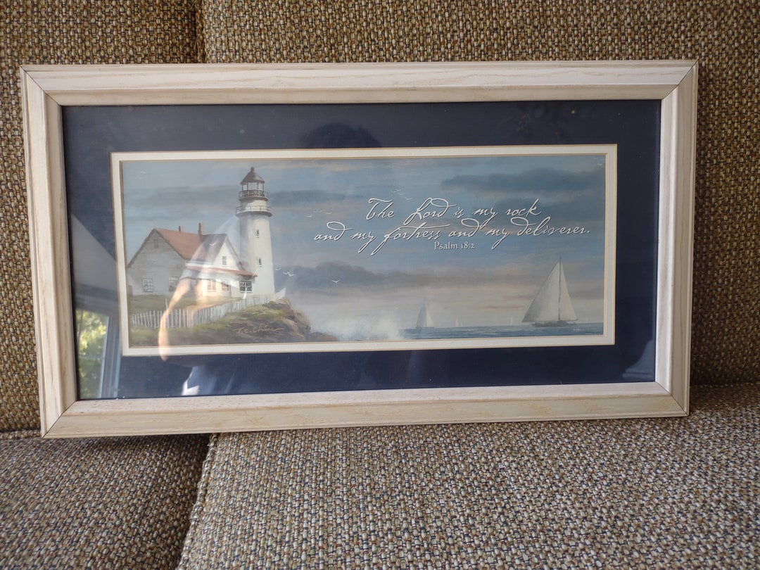 Vintage Lighthouse Print With Scripture - Etsy
