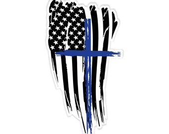 Flag Cross Decal - Etsy