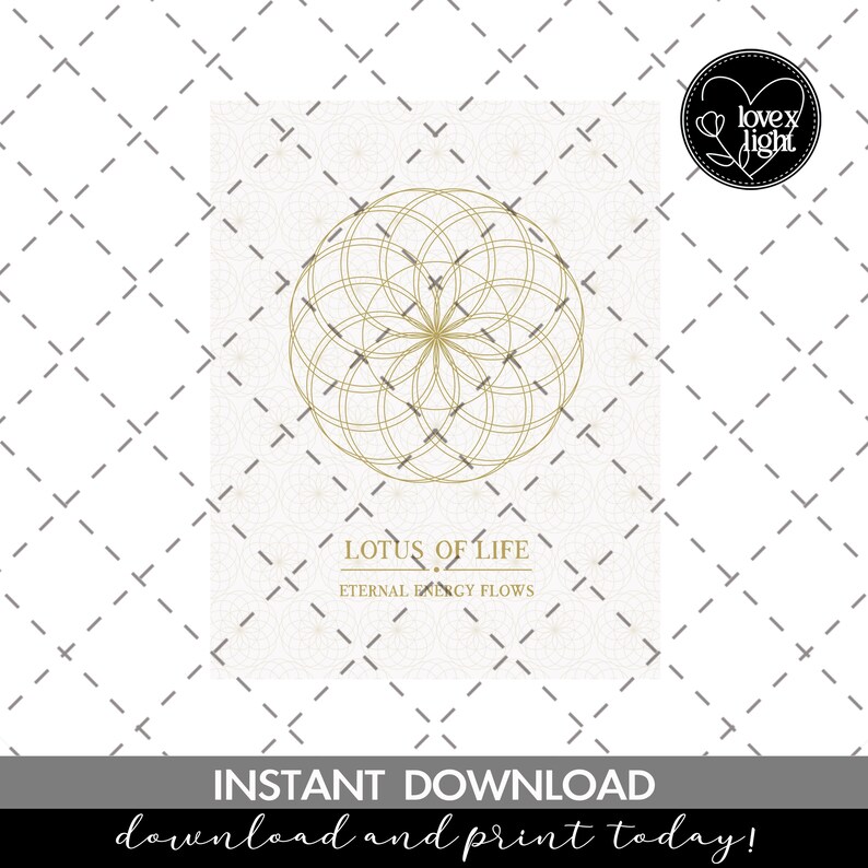 5D Sacred Geometry Lotus Flower of Life Yoga Poster Wall Art Divine ...