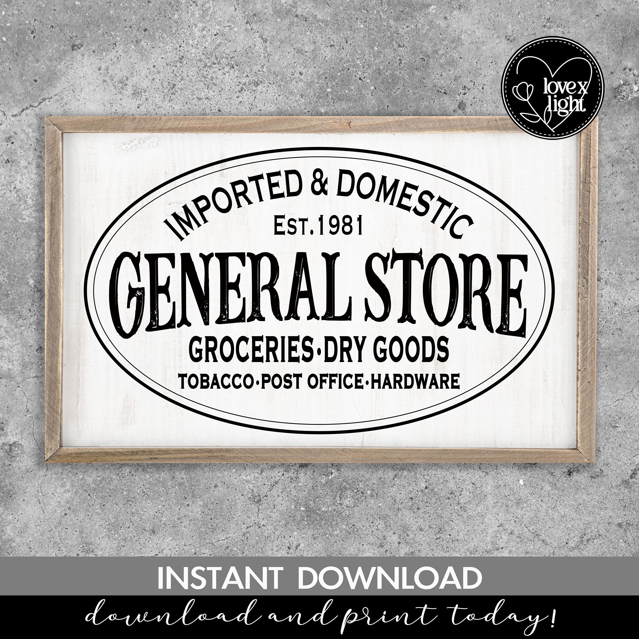 General Store Dry Goods Grocery Retro Country Farmhouse Wall Sign, Svg ...