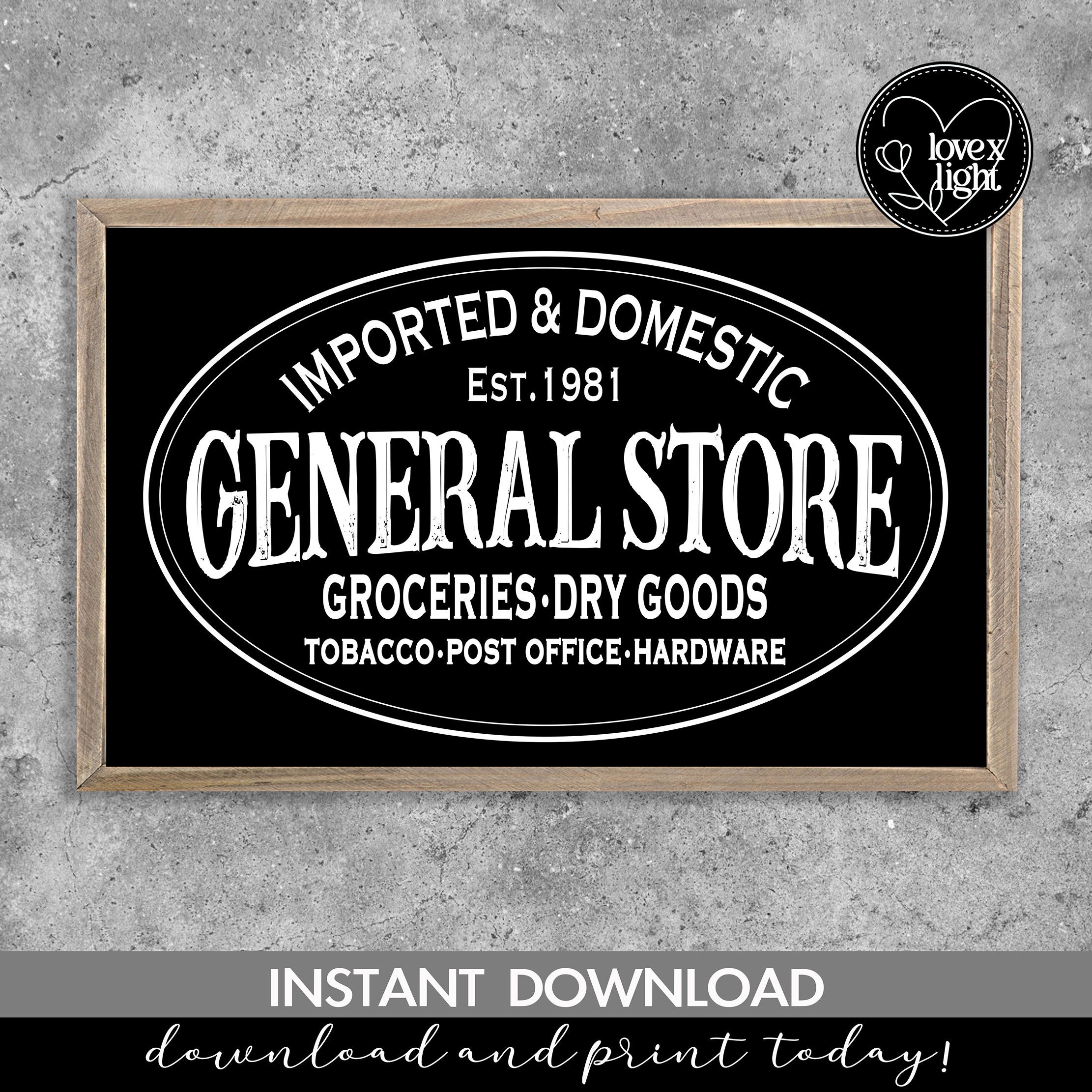General Store Dry Goods Grocery Retro Country Farmhouse Wall Sign, Svg ...