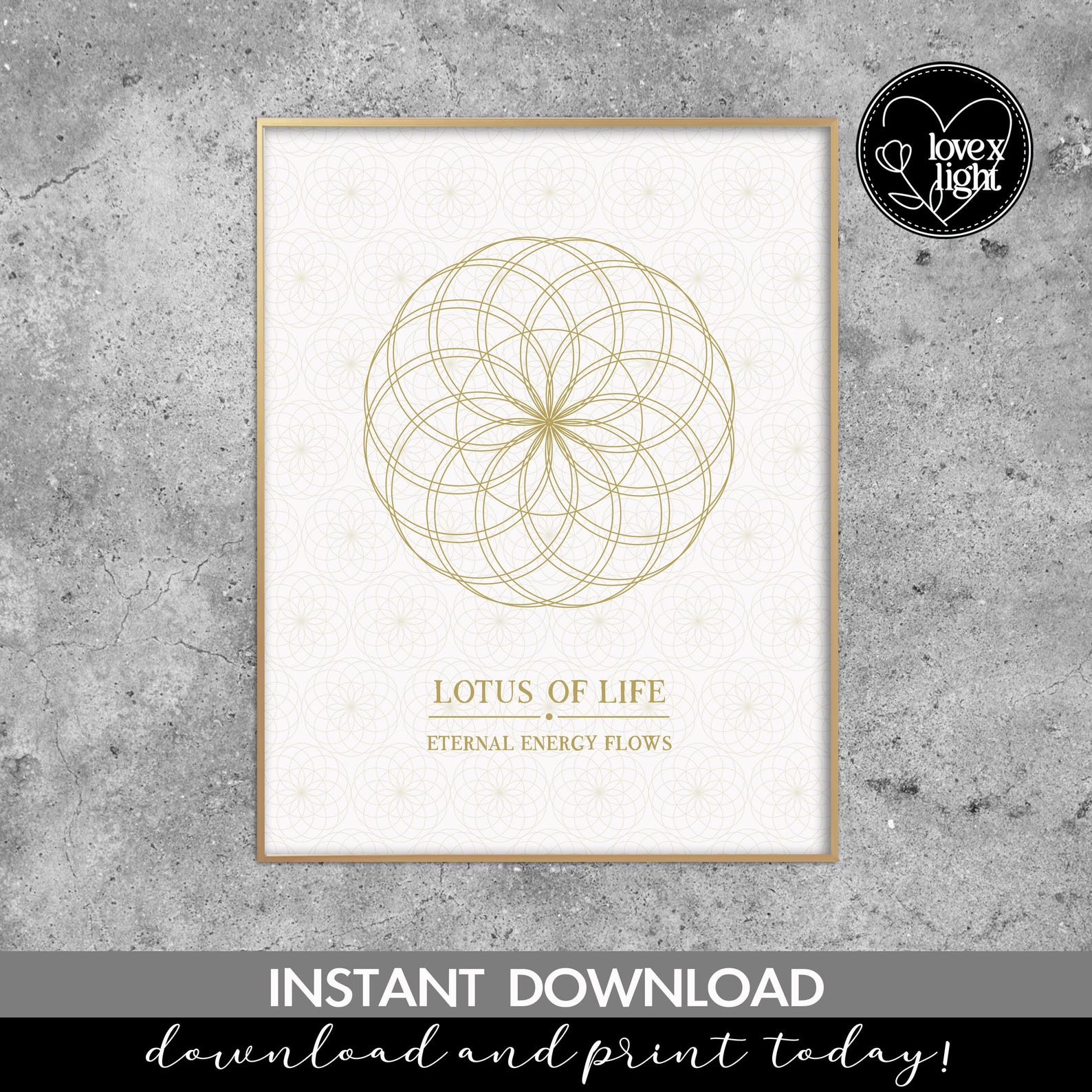 5D Sacred Geometry Lotus Flower of Life Yoga Poster Wall Art Divine ...