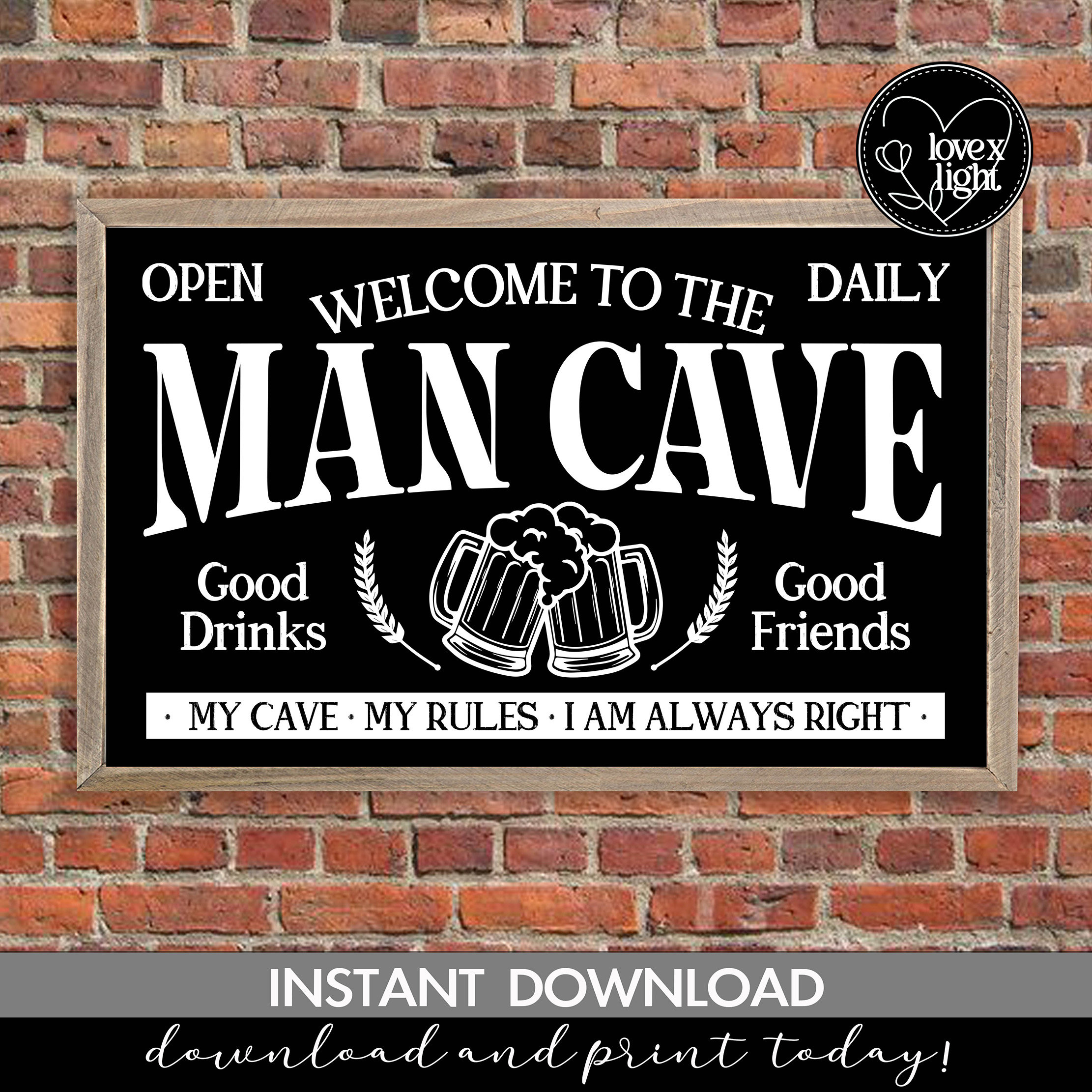 Retro Man Cave Beers Drinks Farmhouse Country Wall Sign, Svg, Eps, Pdf ...