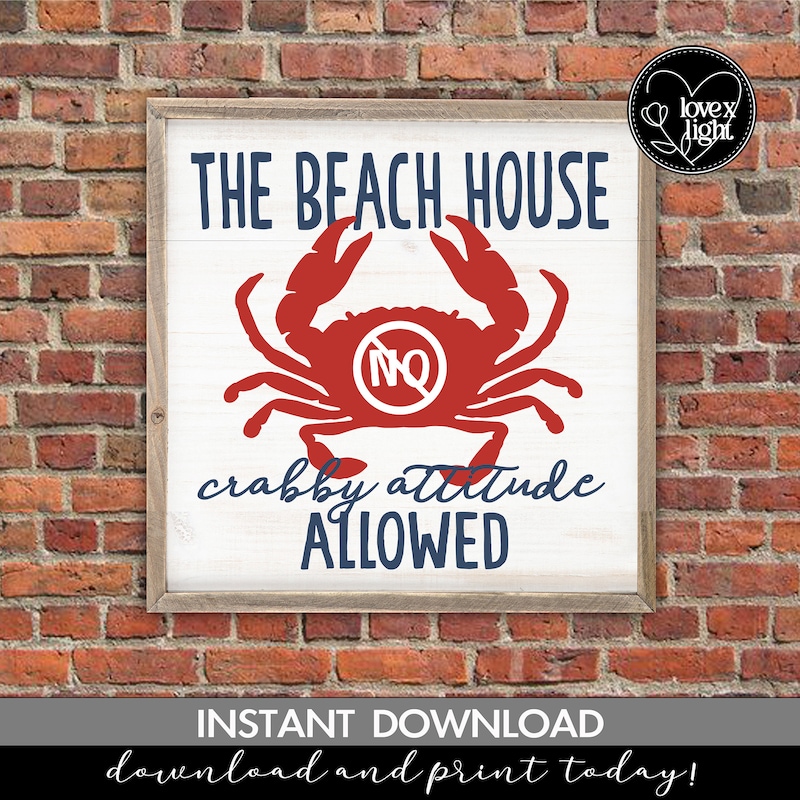 No Crabby Attitudes Sign - Etsy