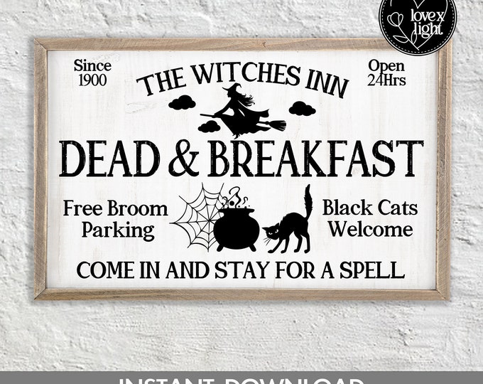 The Witches Inn Halloween Country Farmhouse Wall Sign, Svg, Eps, Pdf ...