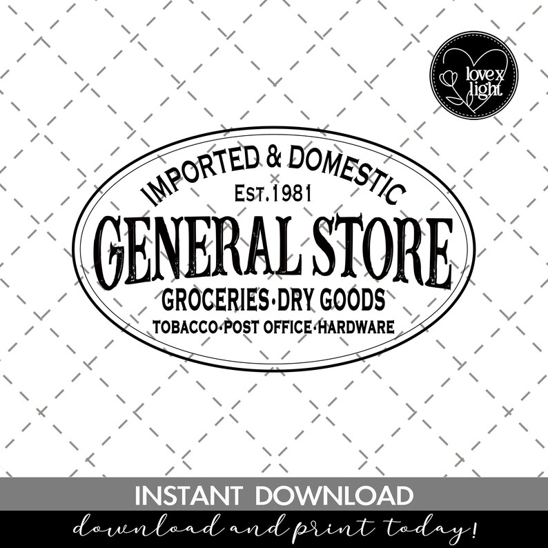 General Store Dry Goods Grocery Retro Country Farmhouse Wall Sign, Svg ...
