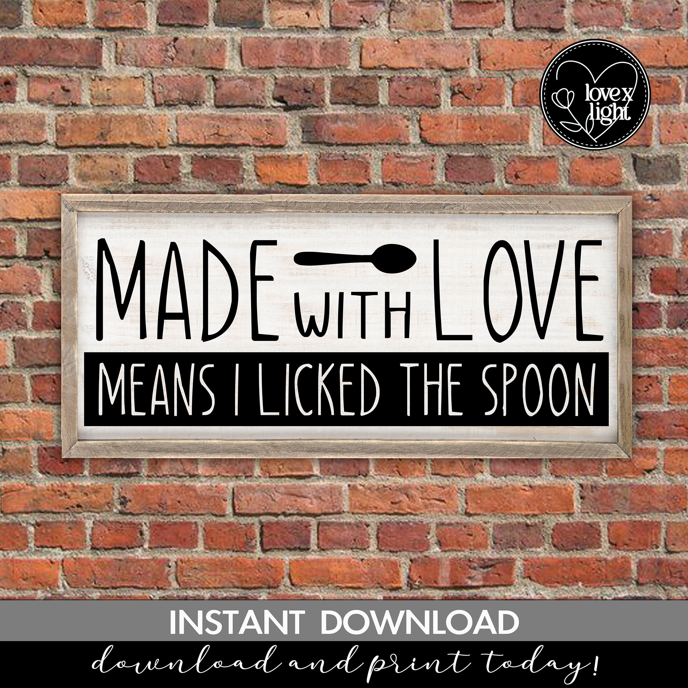 Made With Love Means I Licked the Spoon Country Farmhouse Wall Sign ...
