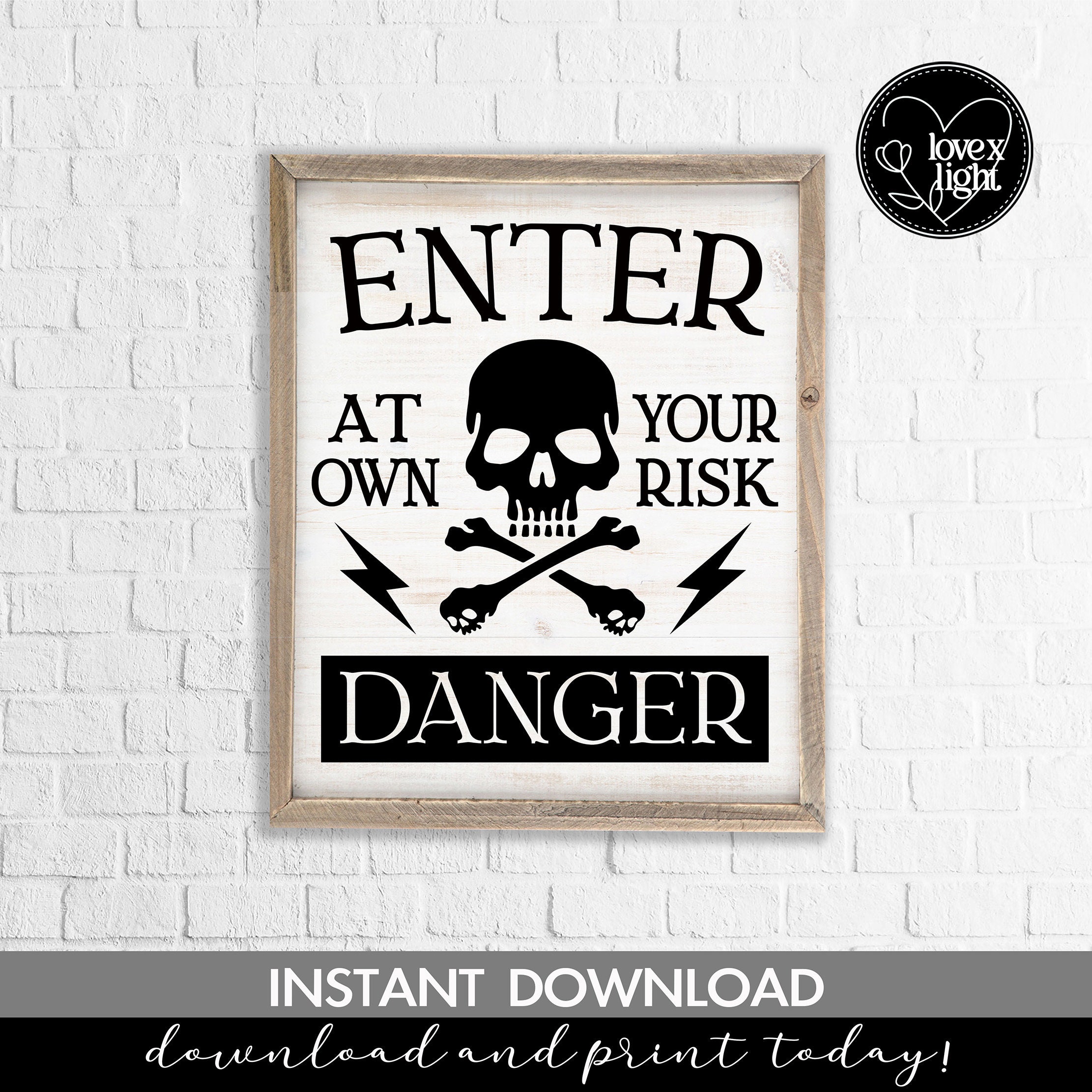 Halloween Enter at Your Own Risk Danger Country Farmhouse Wall Sign ...