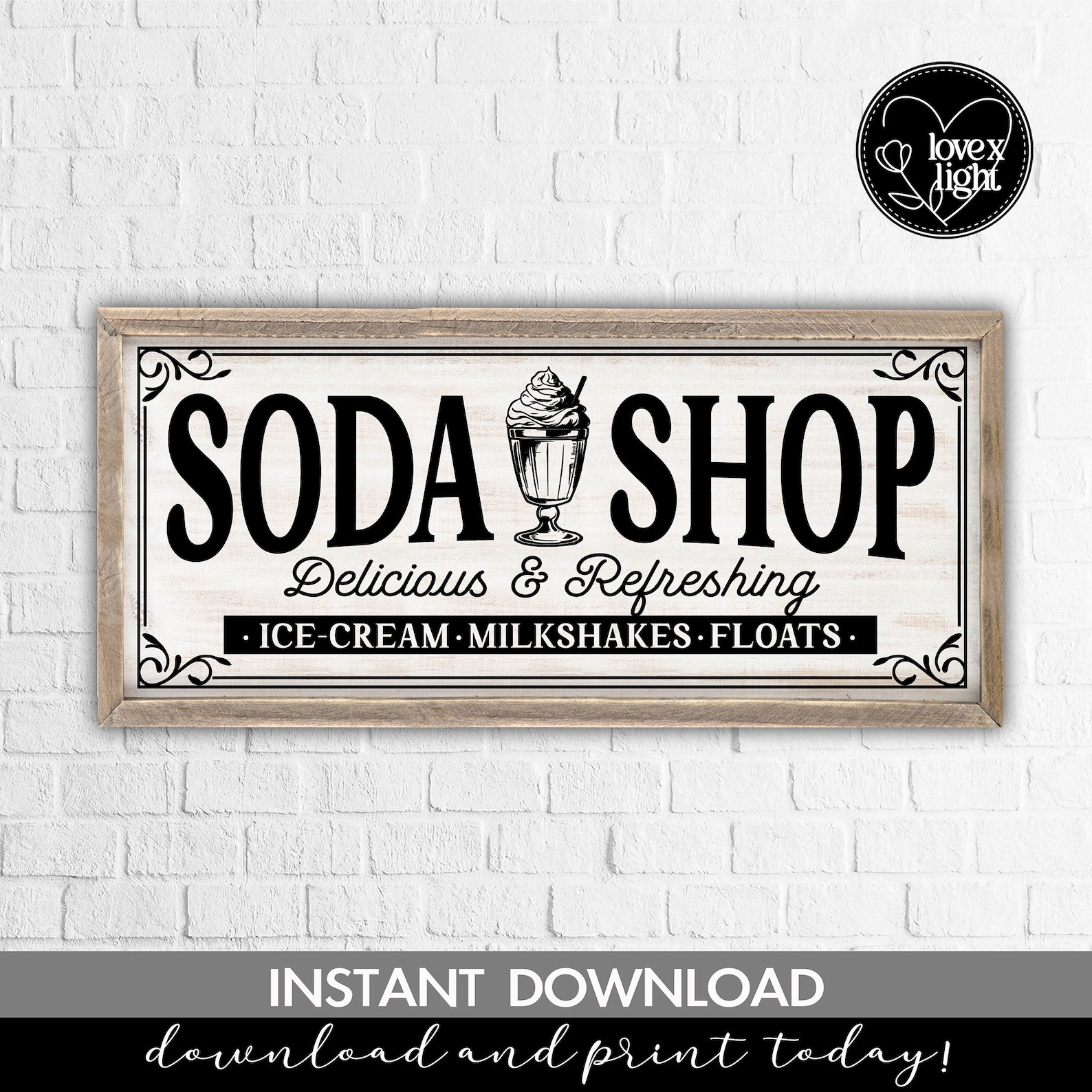 Kitchen Soda Shop Ice-cream Milkshakes Floats Vintage Reto Wall Sign ...