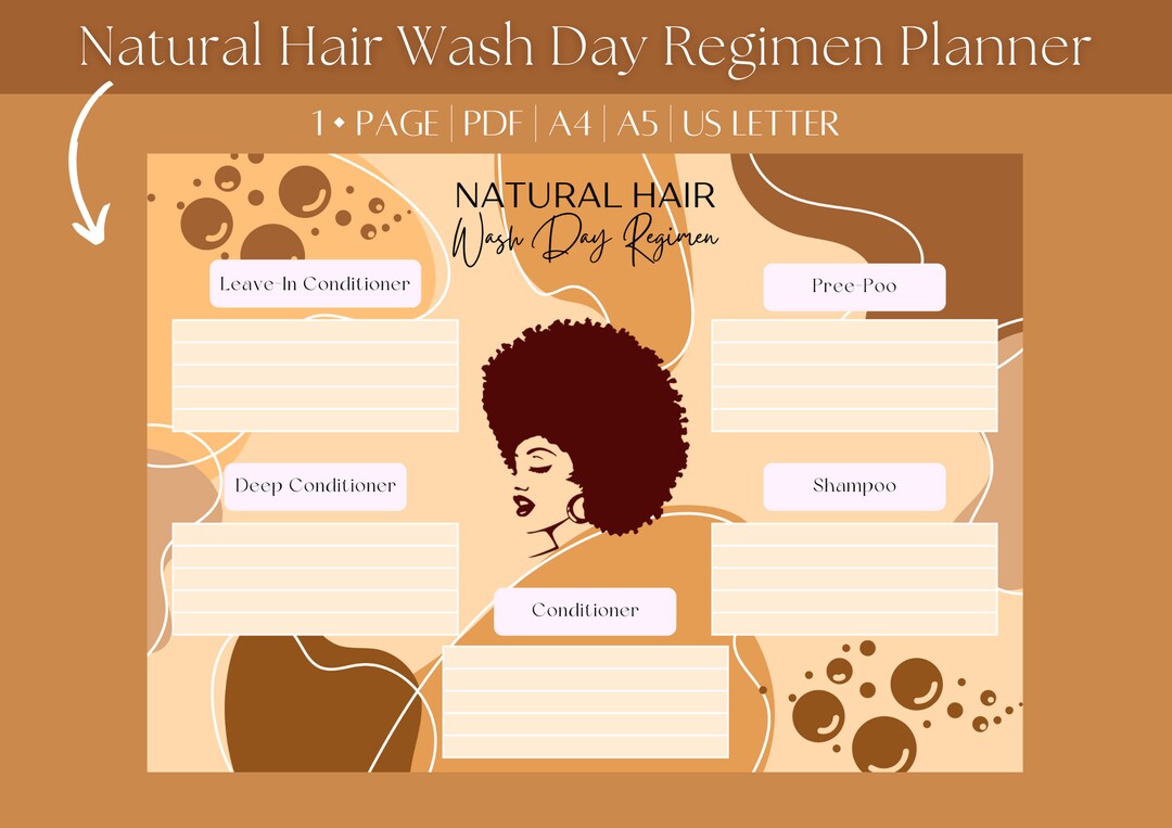 Natural Hair Wash Day Regimen Planner - Etsy