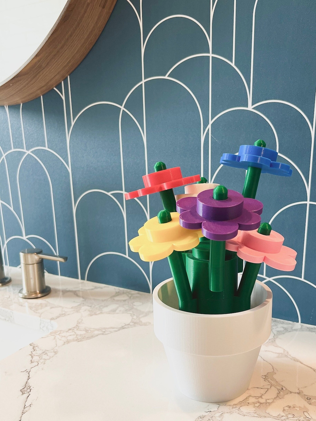 Big Block Flowers, Zheight Stud Compatible, 3D Printed PLA - Etsy