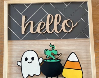Interchangeable Holiday Hello Sign - Etsy
