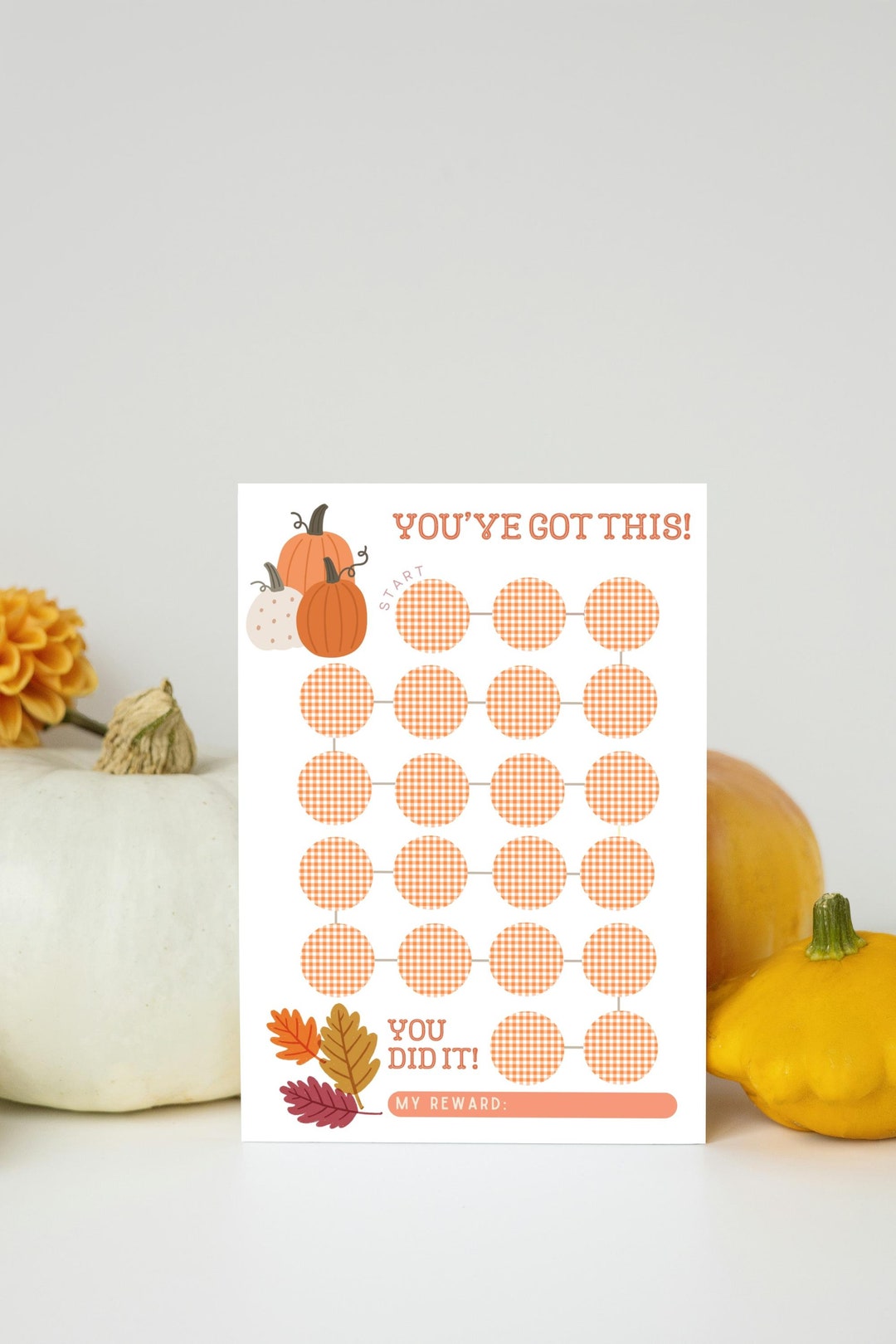 Kids Fall Printable Reward Sticker Chart Potty Training Kids Behavior ...