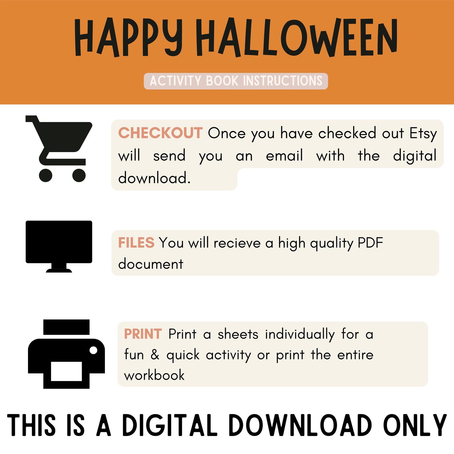 Kids Halloween Activity Book Printable Halloween Games & Puzzles Spooky ...